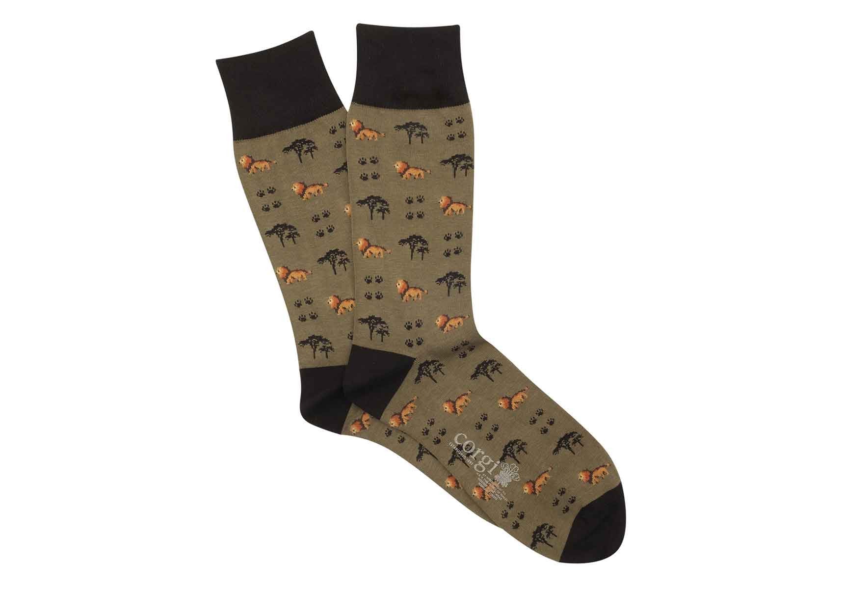 corgi pattern socks