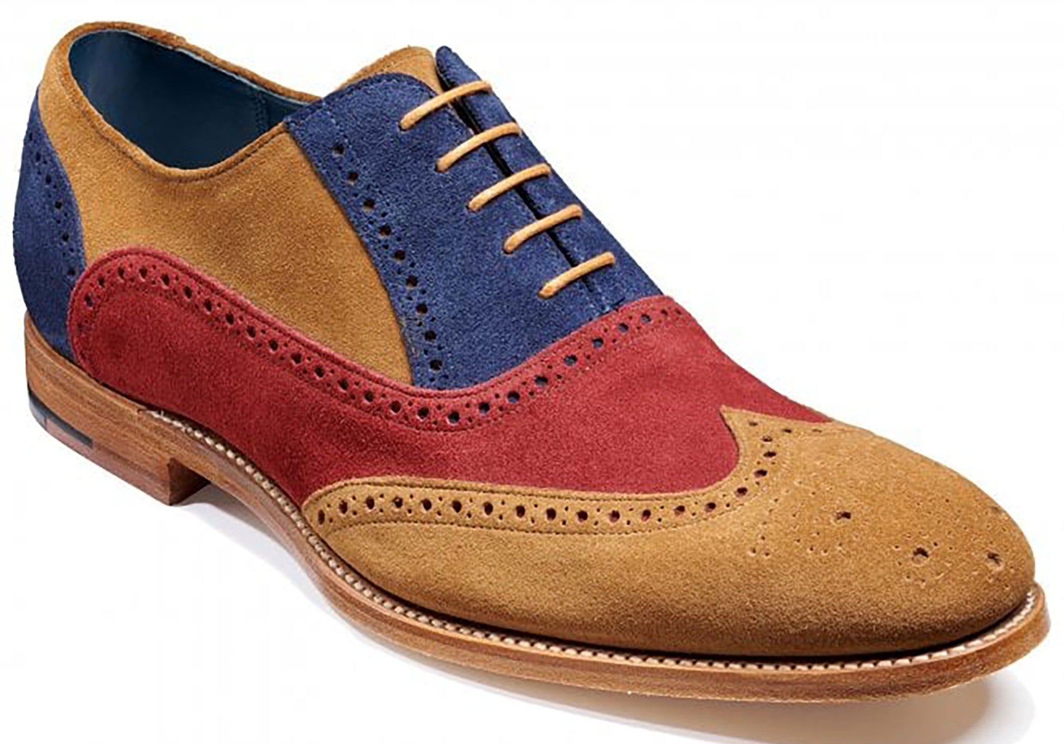 Barker Valiant - Burgundy/Navy/Sand Suede | Barker Creative | Robinson ...